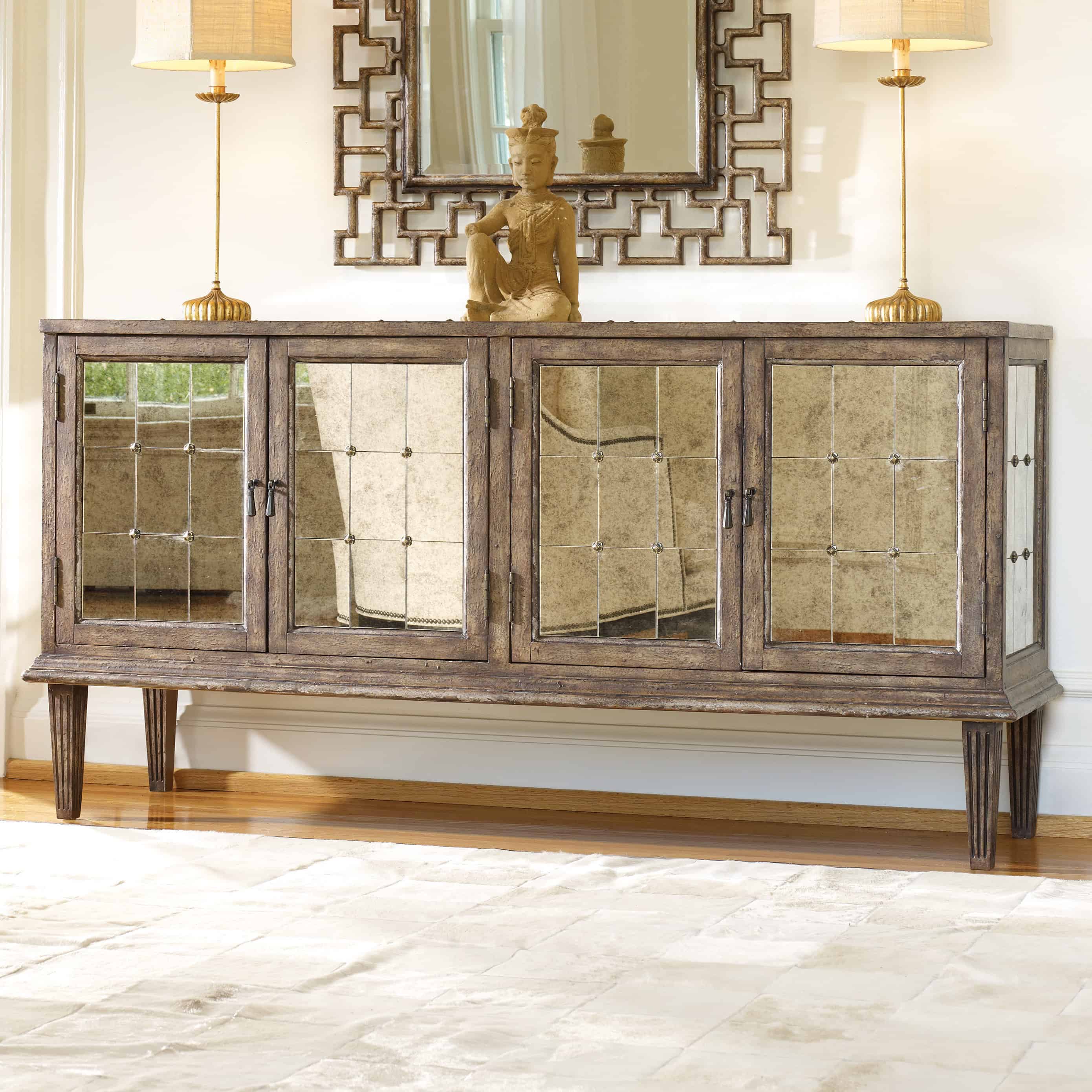 DIY Rustic Mirrored Console Table - KnockOffDecor