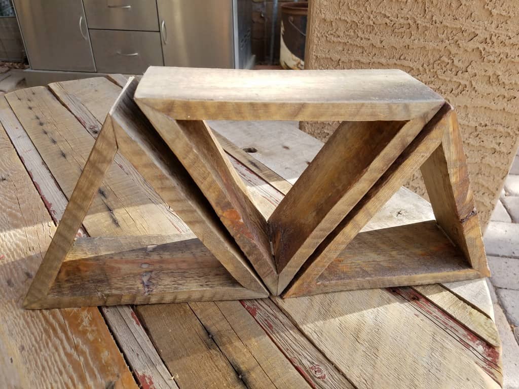 Adorable Pallet Wood Triangle Shelves - KnockOffDecor