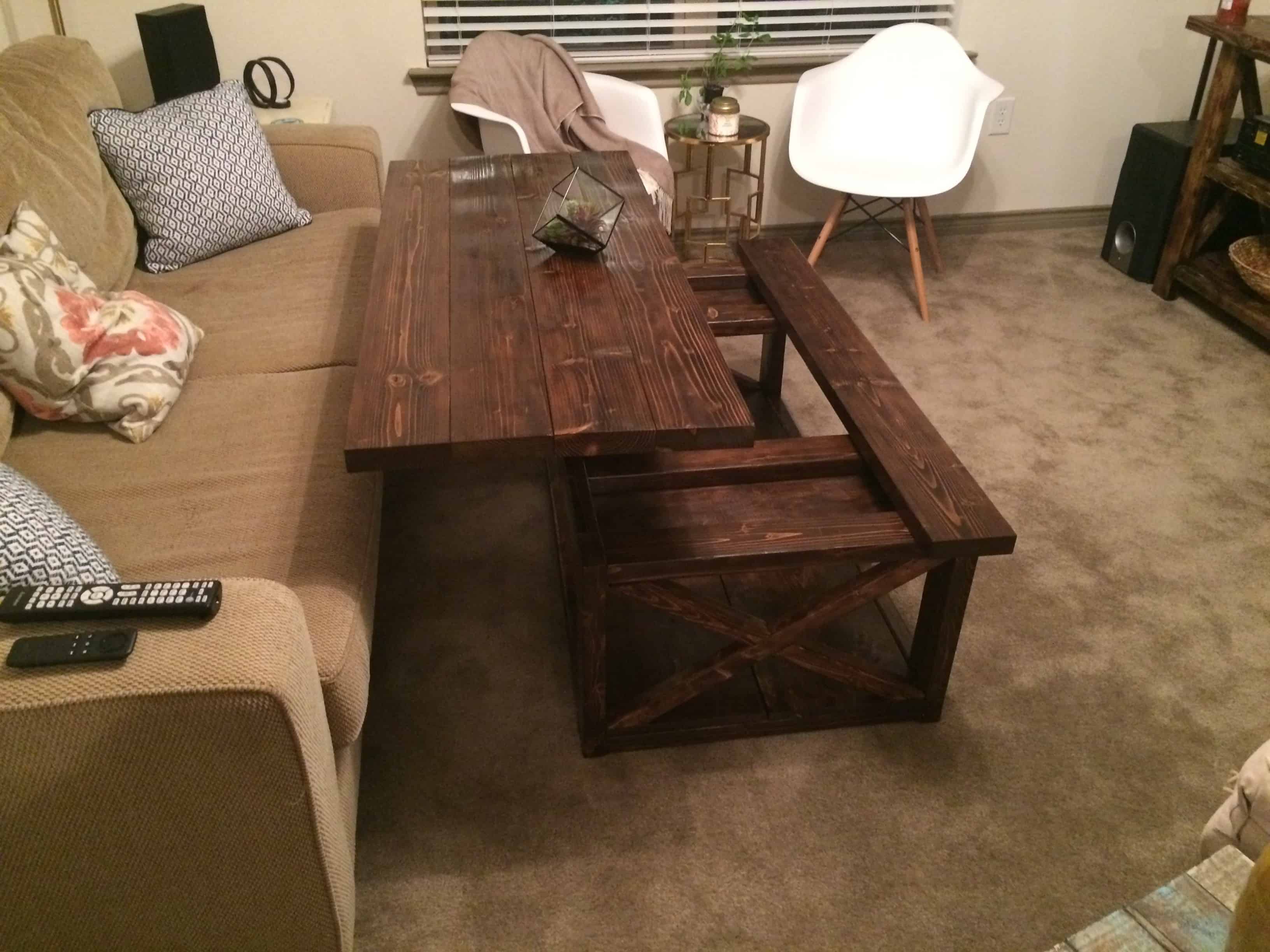Coffee Table with Moveable Top - KnockOffDecor
