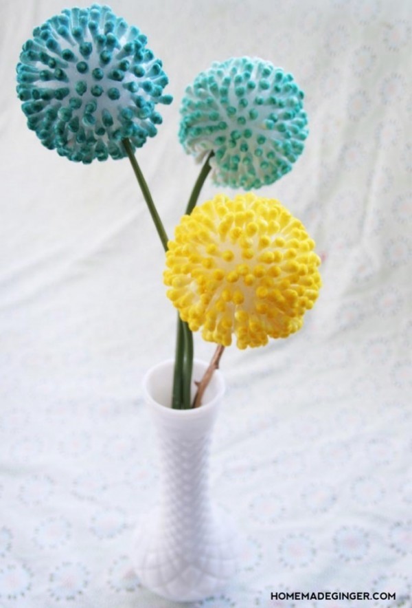 A Touch of Whimsy Q-Tip Flower Craft - KnockOffDecor