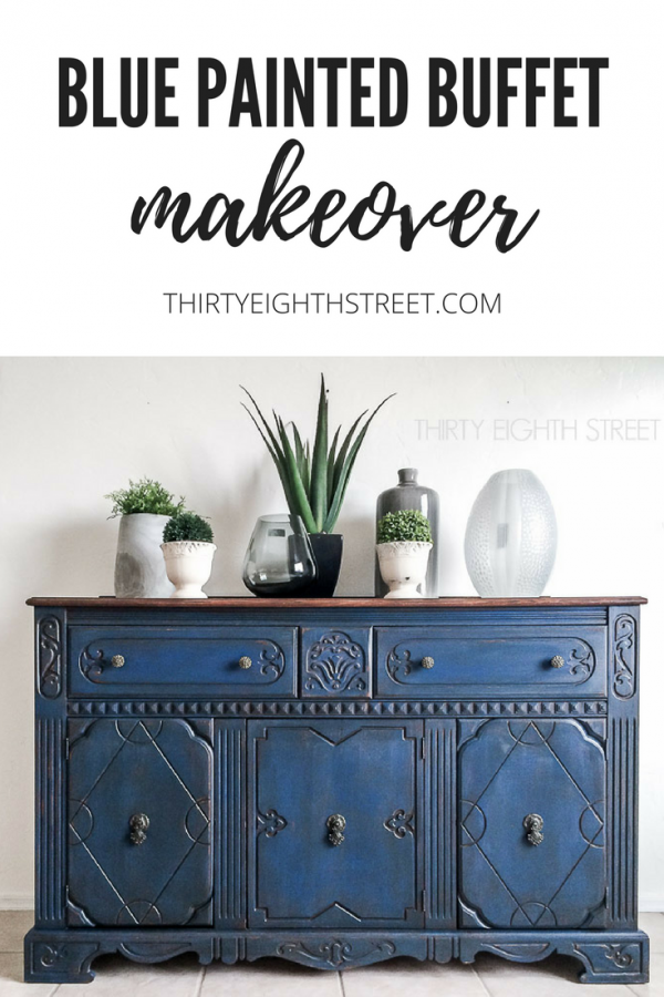 Stately and Simple Blue Buffet Table - KnockOffDecor