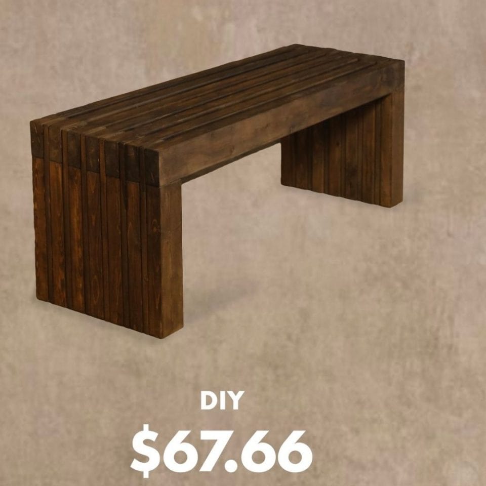 DIY How to Make an Aesthetic Slatted Bench (Easily!) - KnockOffDecor