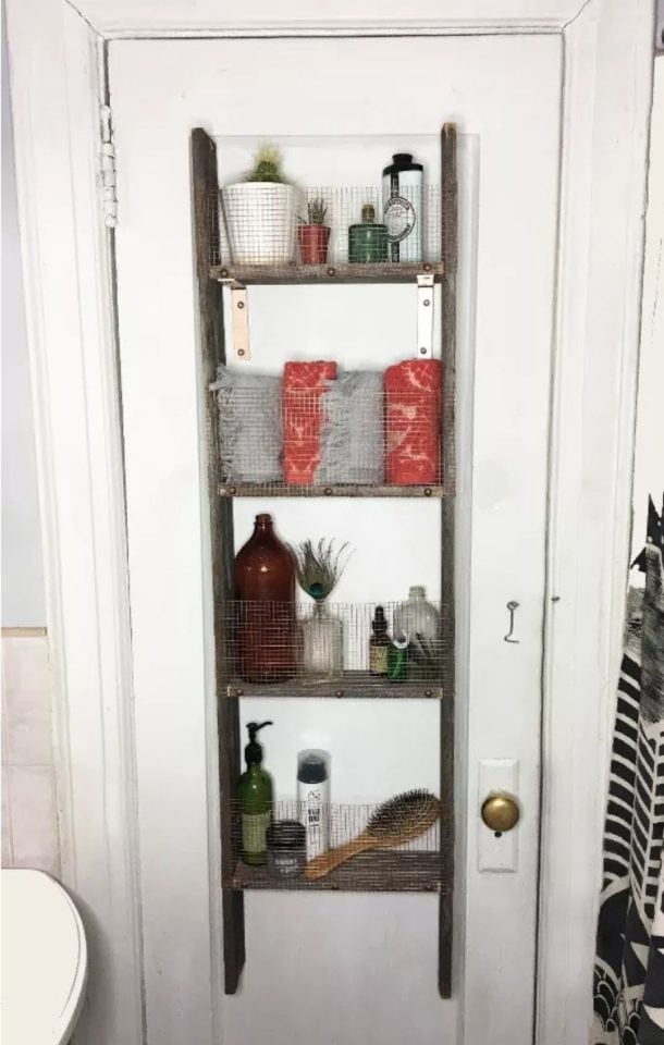 Stylish DIY Shelf Made from an Old Ladder - KnockOffDecor
