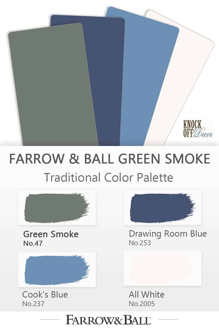 Farrow & Ball Green Smoke No.47 - Enhance Your Home with a Deep and ...