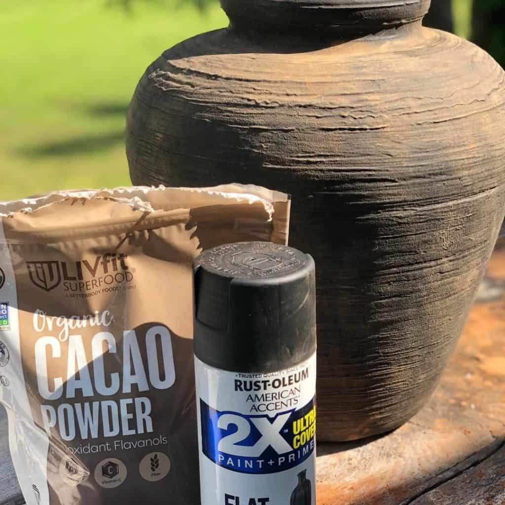 DIY Pottery Barn Old-World Pots Using Cacao Powder - KnockOffDecor